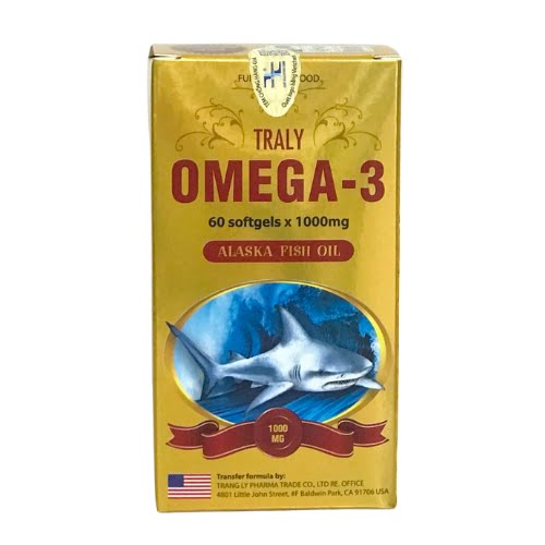 Traly Omega 3 hỗ trợ giảm cholesterol, mắt sáng lọ 60 viên